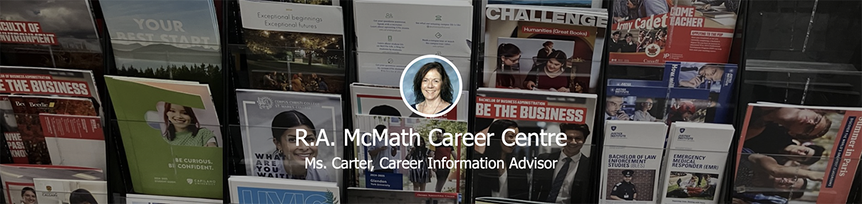 Career Centre Information | École Secondaire R.A. McMath Secondary School